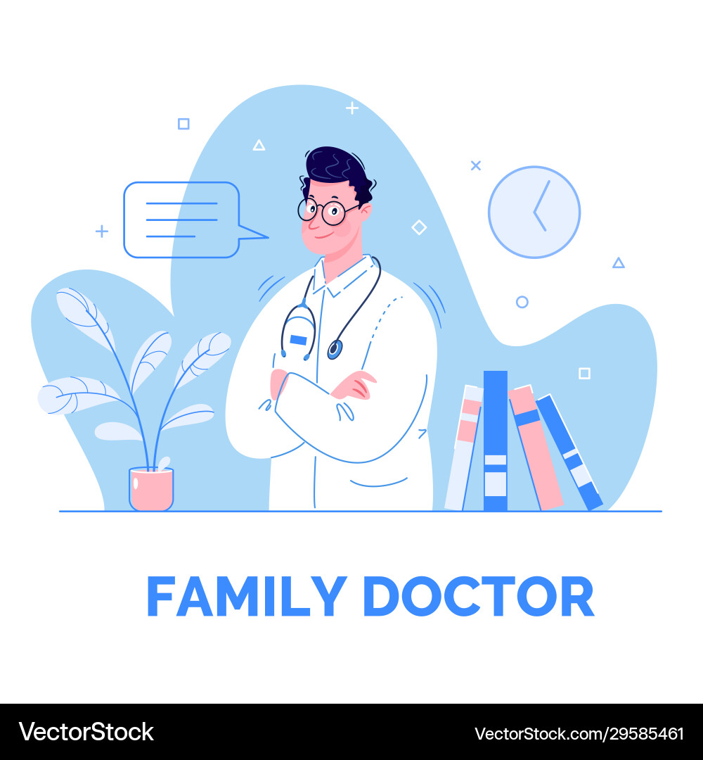 Family doctor template Royalty Free Vector Image