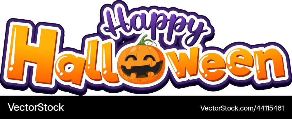 Happy halloween font logo Royalty Free Vector Image