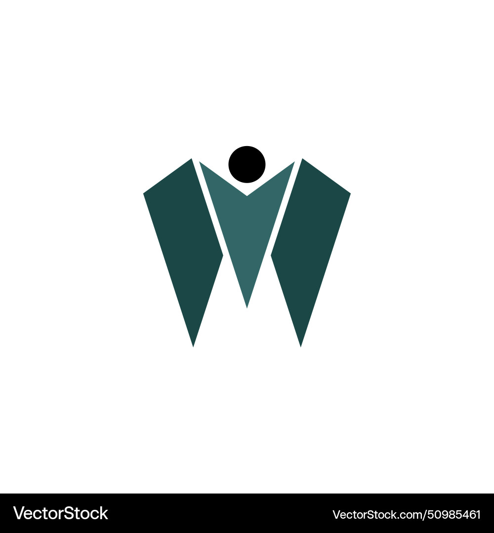 Man abstract logo letter m icon symbol Royalty Free Vector