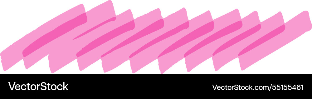 Pink highlighter underline freehand shape Vector Image