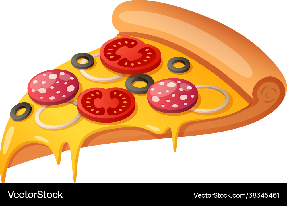 Pizza slice Royalty Free Vector Image - VectorStock