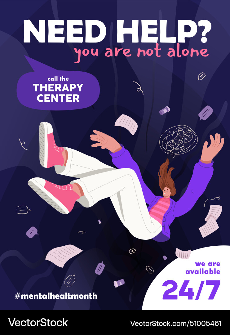 Psychotherapy advertising vertical banner Vector Image