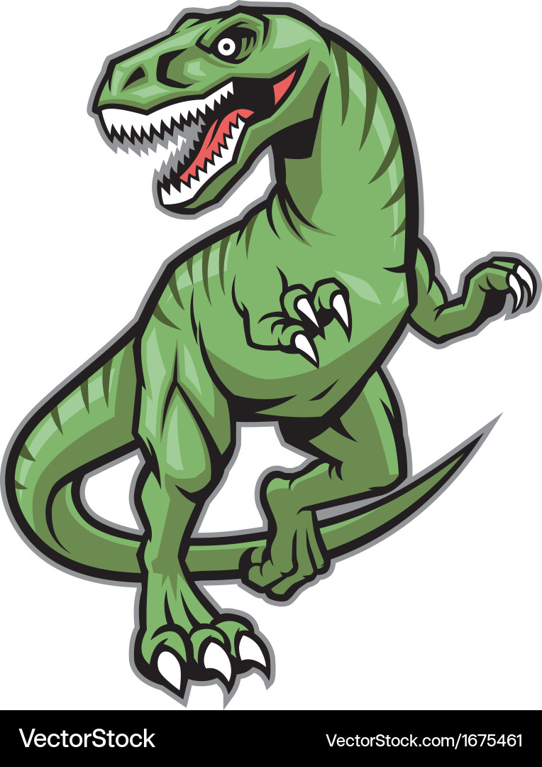Raptor dinosaur mascot Royalty Free Vector Image