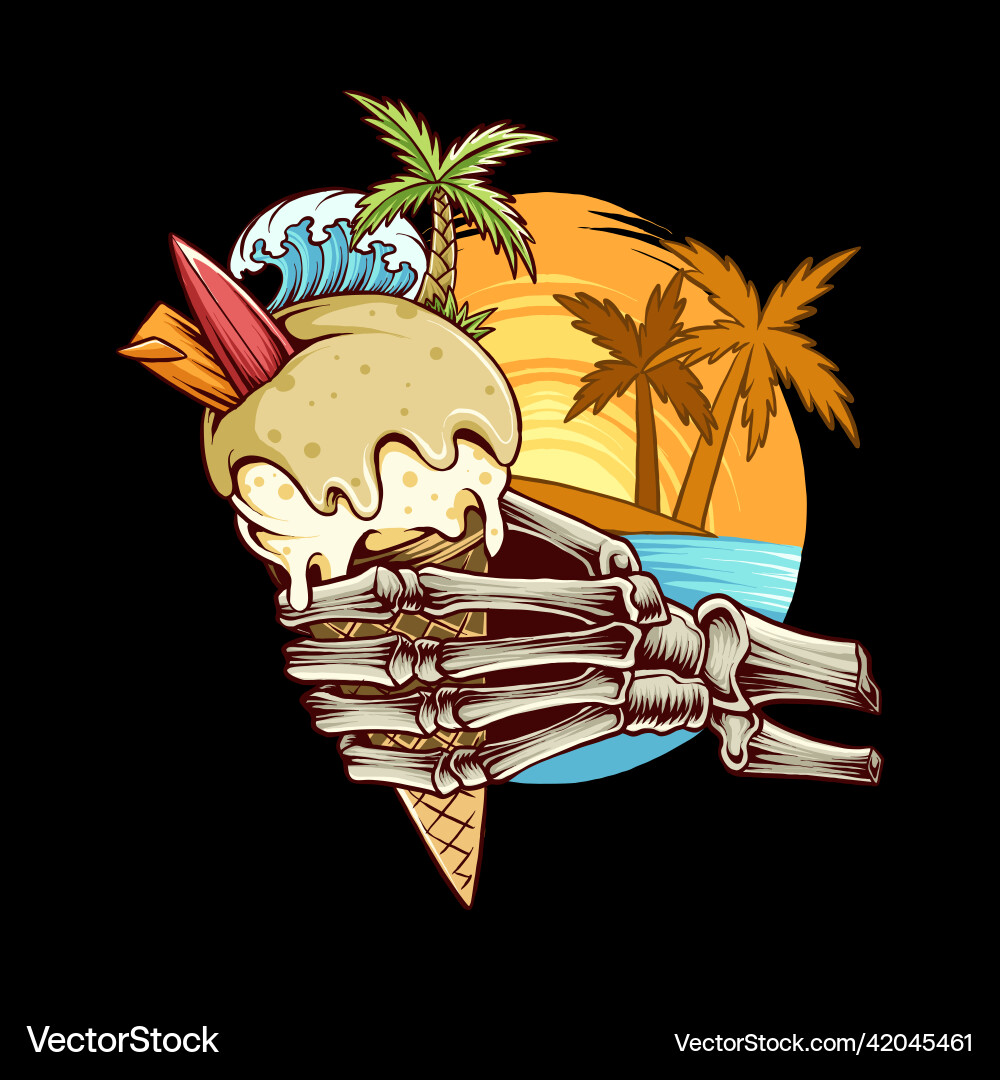 Ice Cream Cone Skulls Vector Images (83)