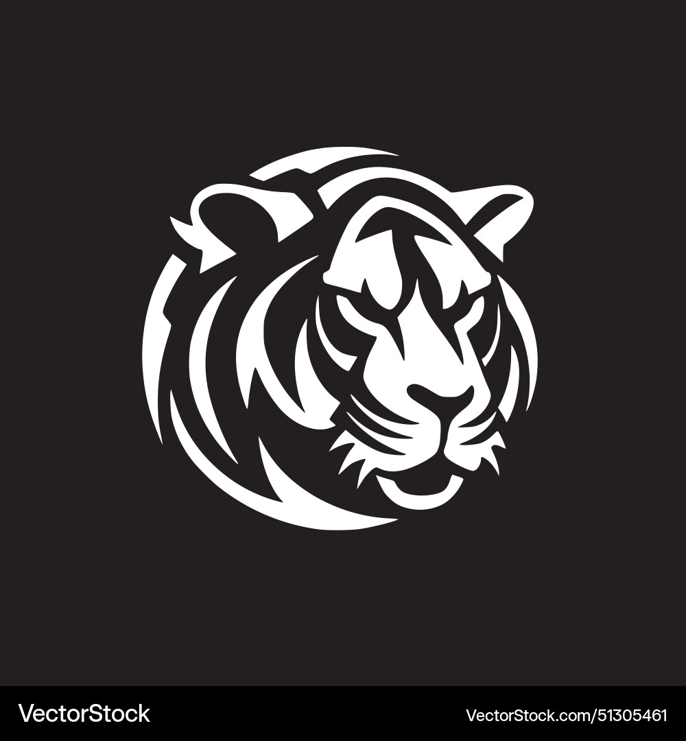 Tiger - minimalist and flat logo Royalty Free Vector Image