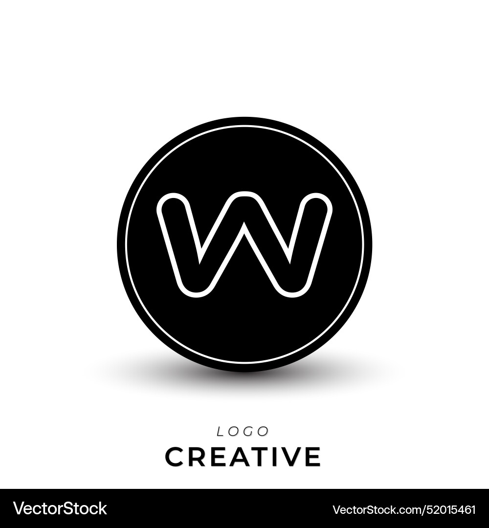 W simple design creative logo medicine label si Vector Image