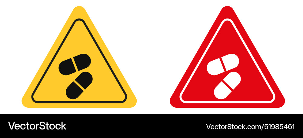 Warning sign for potential side effects alert Vector Image
