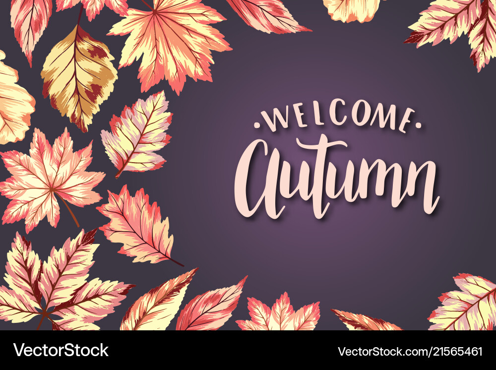 Welcome autumn frame Royalty Free Vector Image