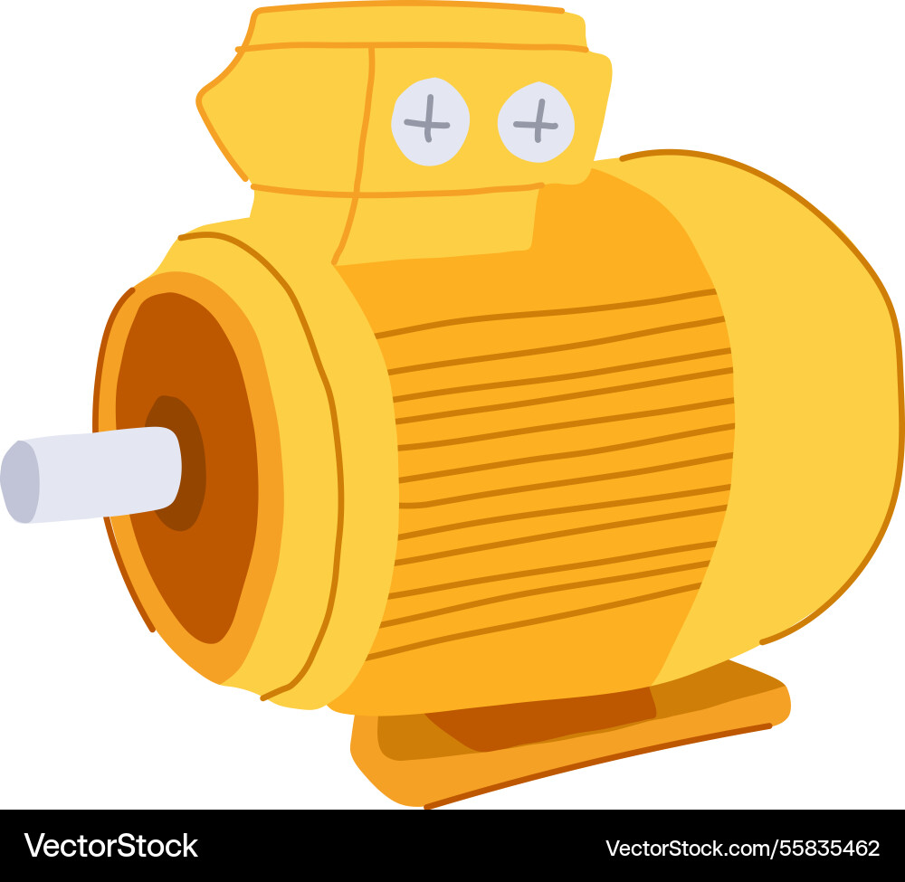 Commutator electric motor cartoon Royalty Free Vector Image