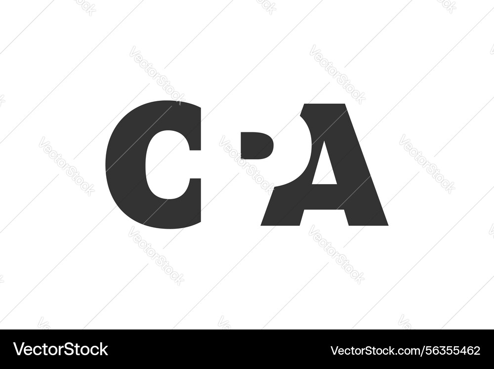 Cpa logo design initial letter c p a bold font Vector Image