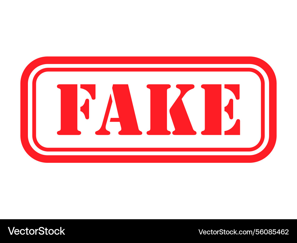 Fake stamp symbol label sticker sign button text Vector Image