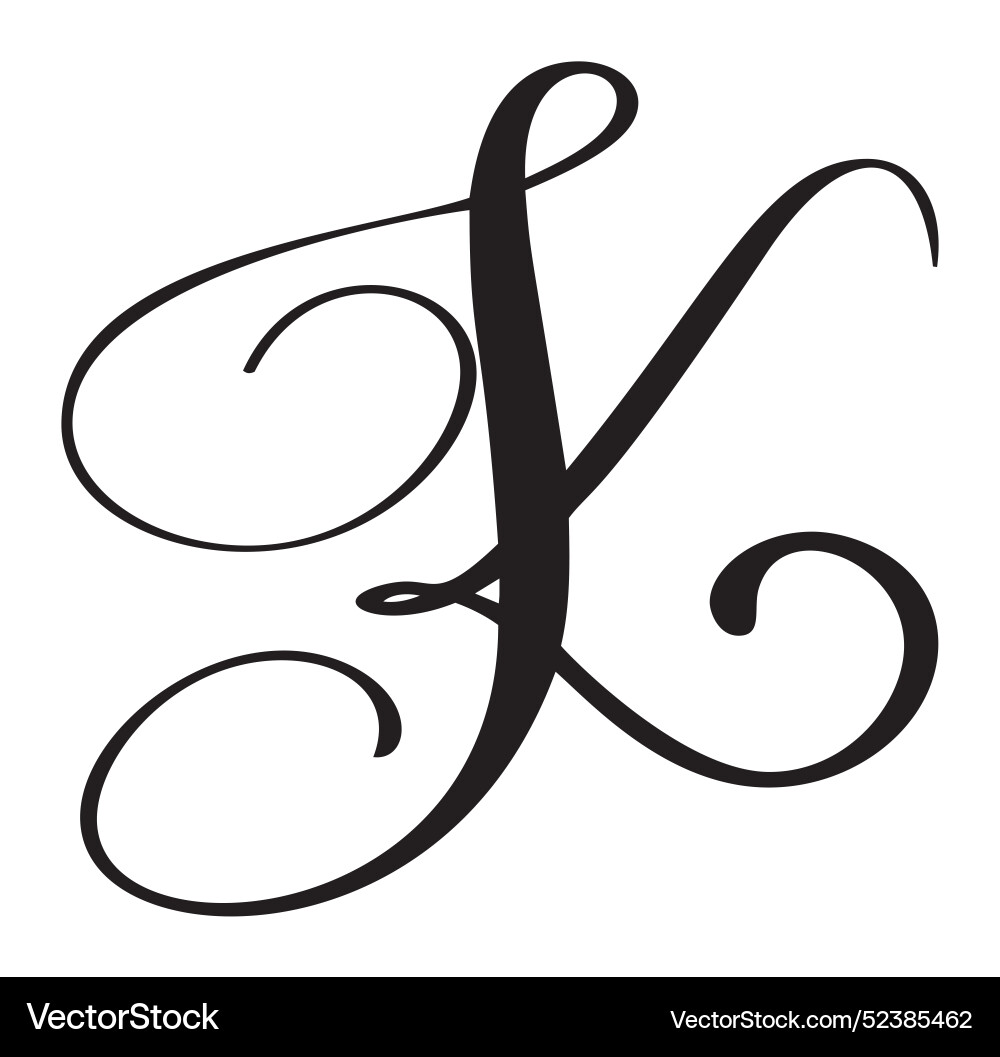 Hand drawn calligraphy letter capital k Royalty Free Vector
