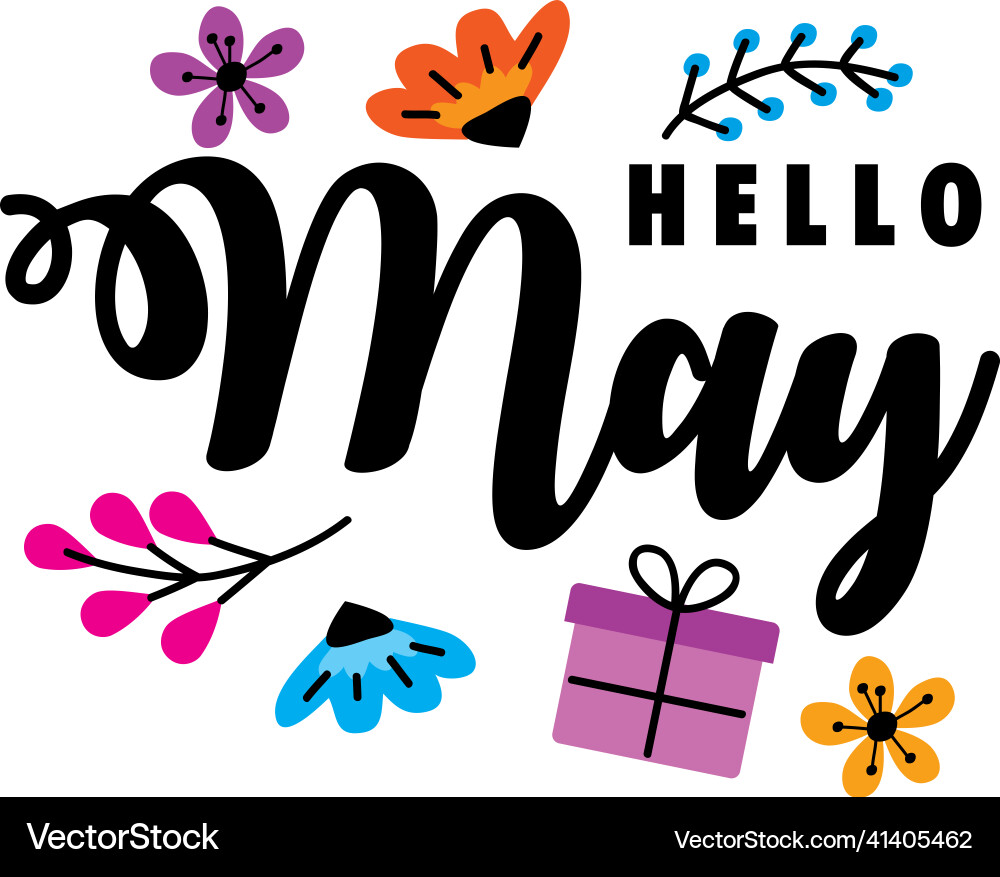 Hello may month Royalty Free Vector Image - VectorStock