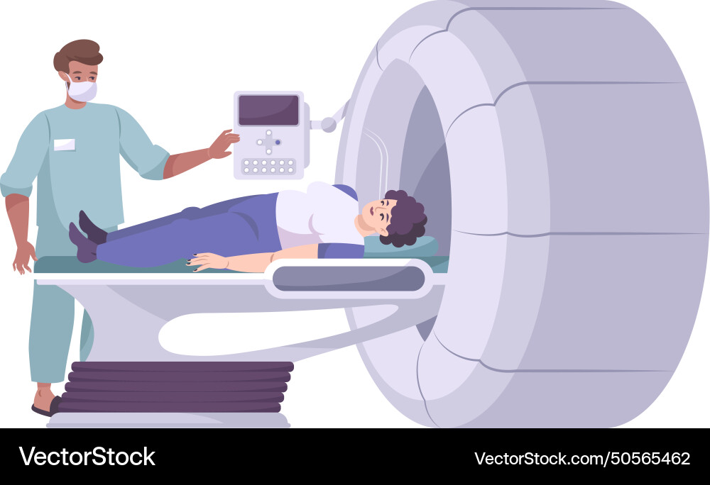 Oncology diagnostic flat composition Royalty Free Vector