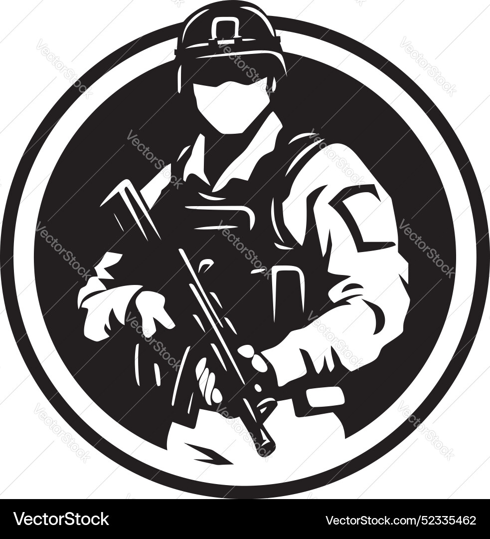 Tactical firearm icon black design military Vector Image