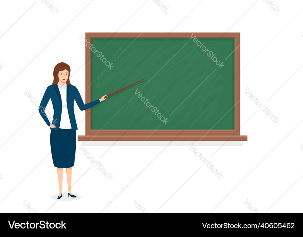 Teacher near the class blackboard school Vector Image