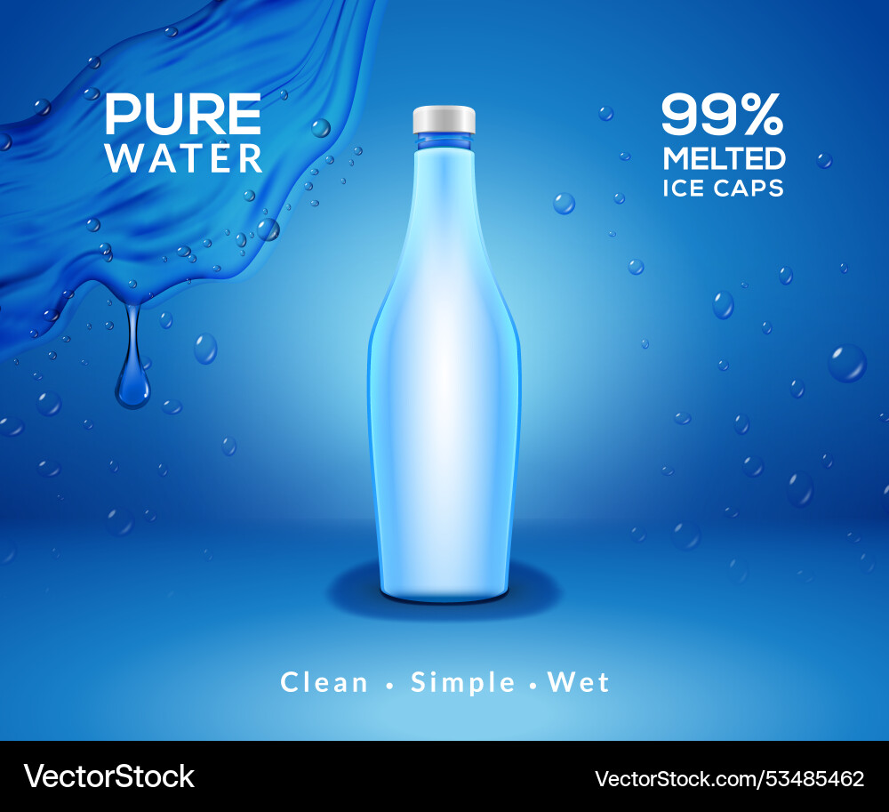 Water bottle mineral background plastic Royalty Free Vector
