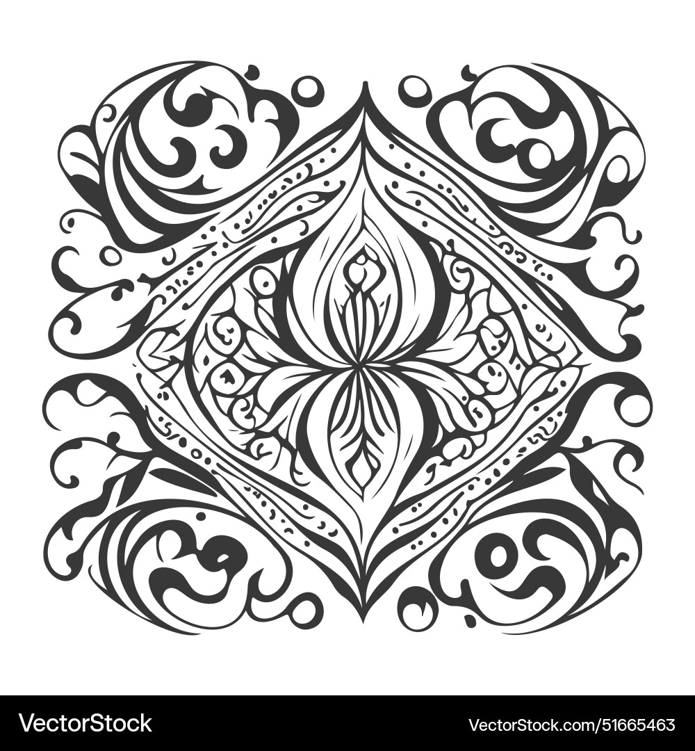Batik pattern ornament design grey Royalty Free Vector Image