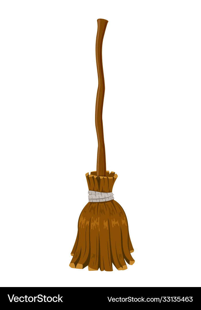 Broom on white background Royalty Free Vector Image