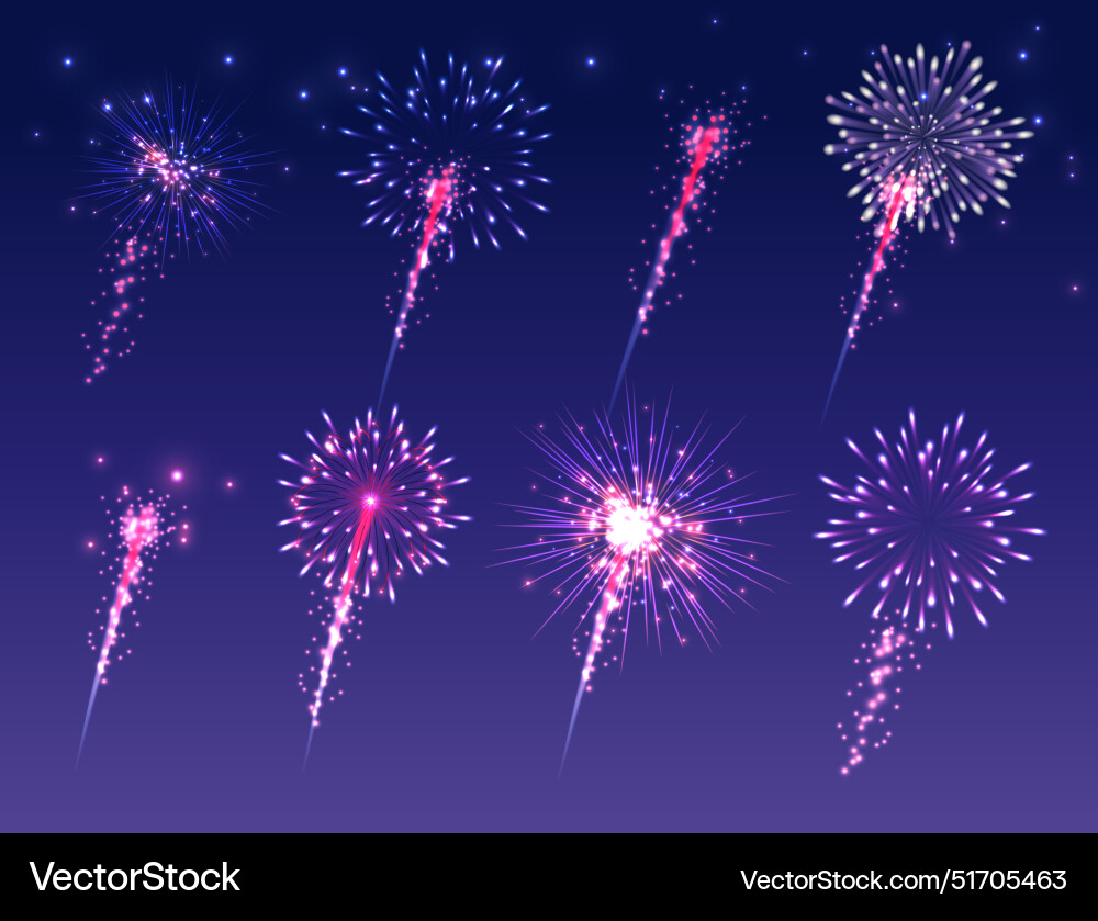 Experience a spectacular and vibrant fireworks Vector Image