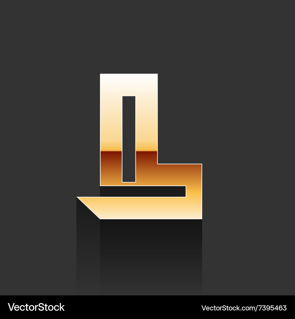 Gold letter l shape logo element Royalty Free Vector Image