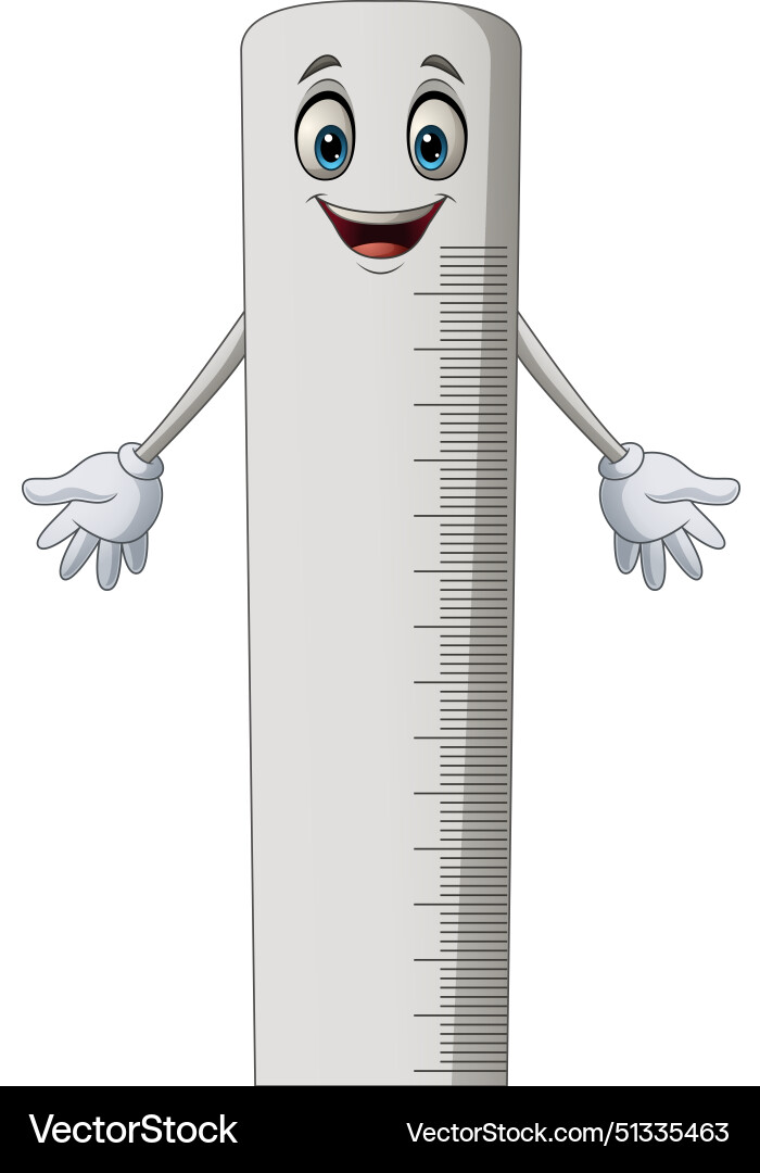 Happy Ruler Mascot Character Royalty Free Vector Image