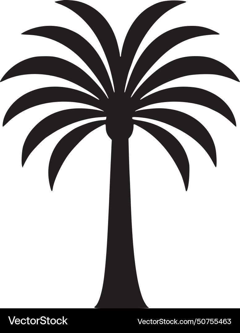 Palm - minimalist and flat logo Royalty Free Vector Image