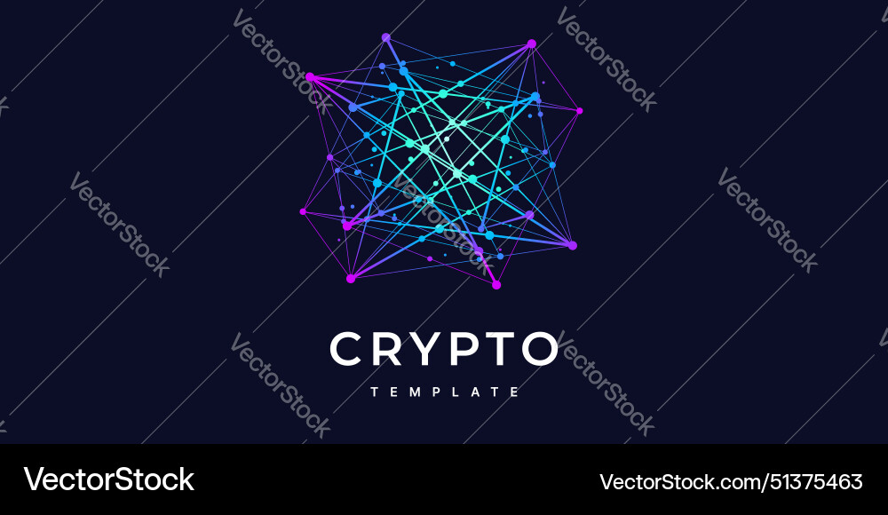 Sign logo blockchain transaction Royalty Free Vector Image