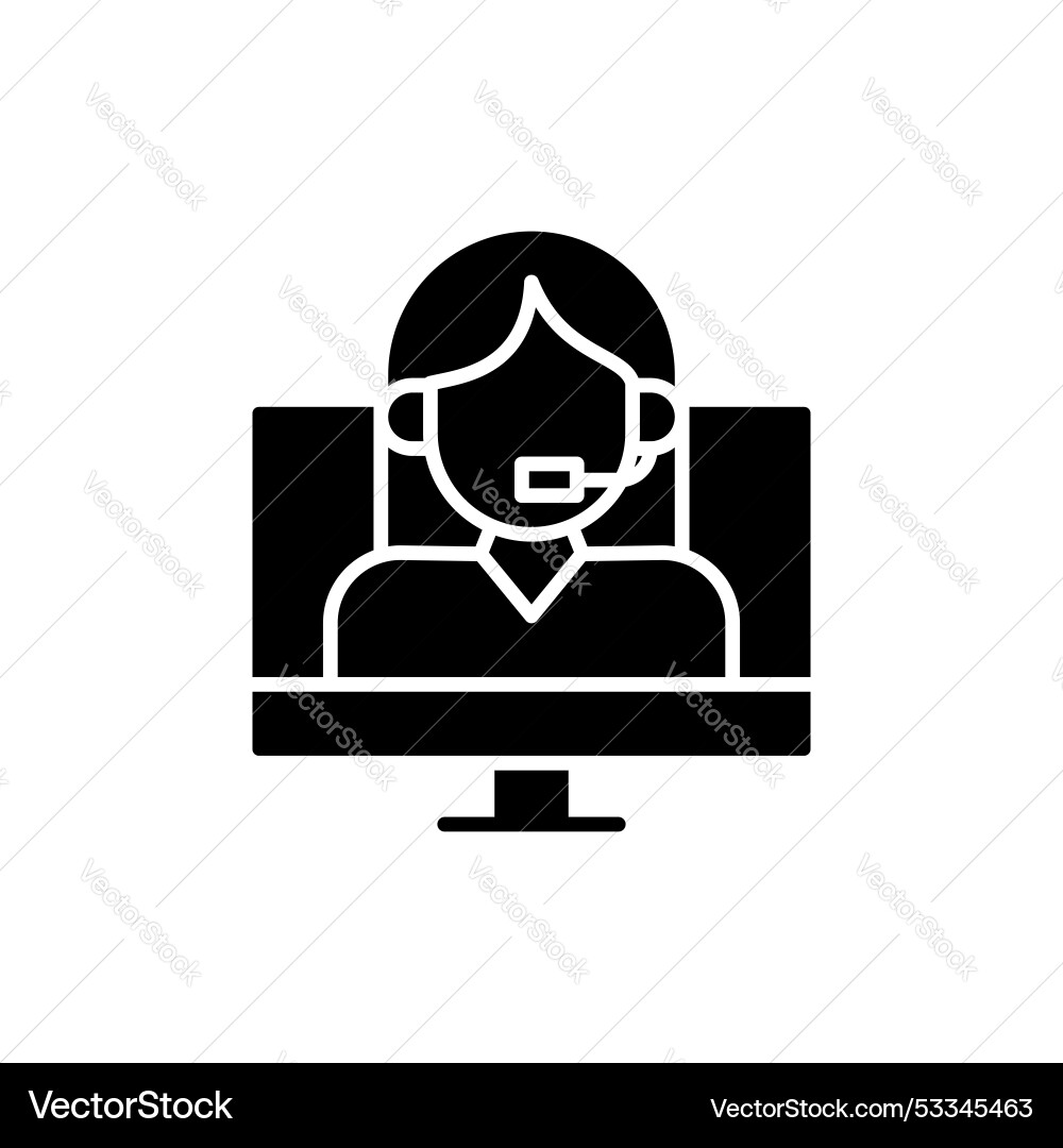 Tech support line icon isolated on white Vector Image
