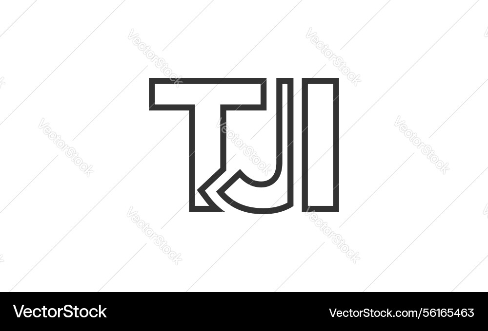 Tji logo design template with strong and modern Vector Image