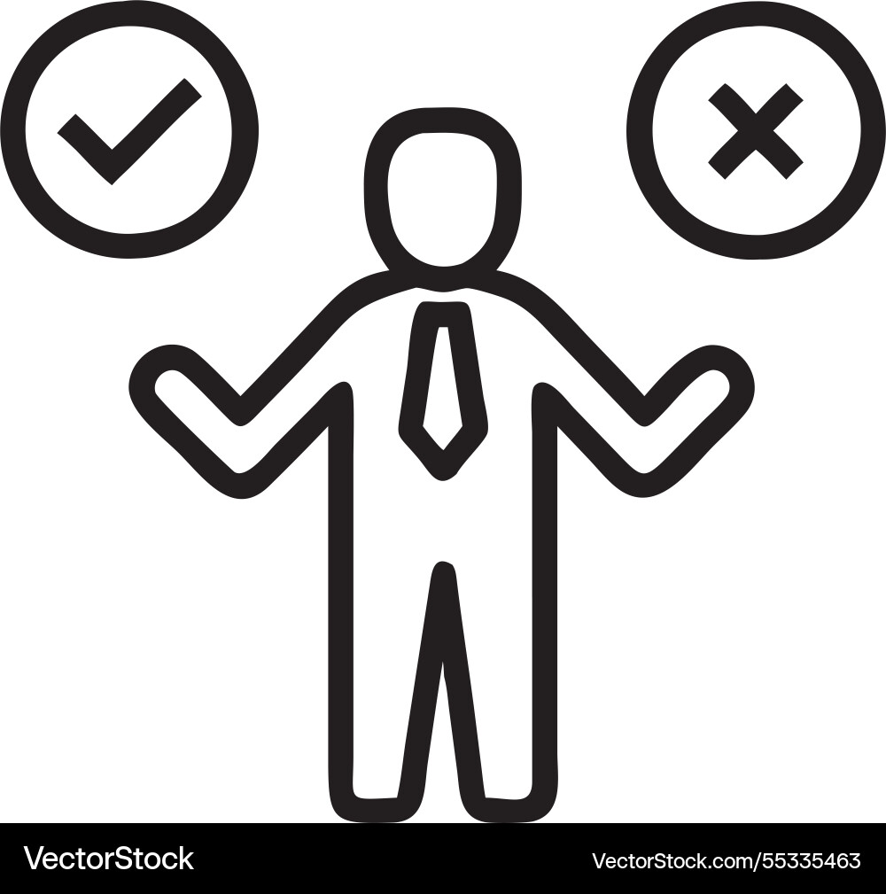 True false logic with businessman choosing Vector Image