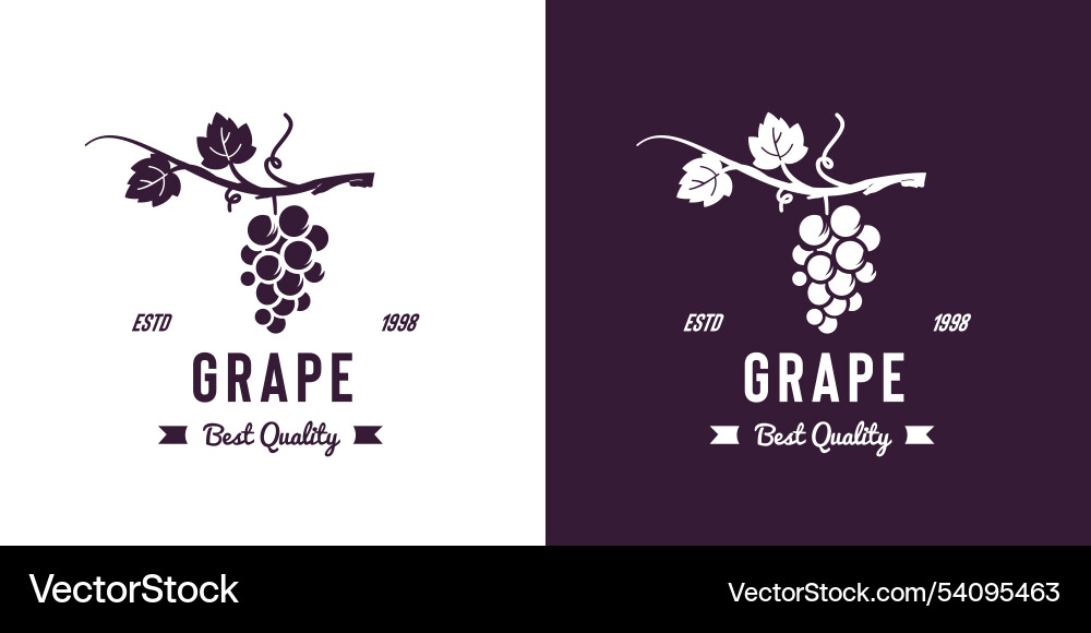 Vintage grape logo Royalty Free Vector Image - VectorStock