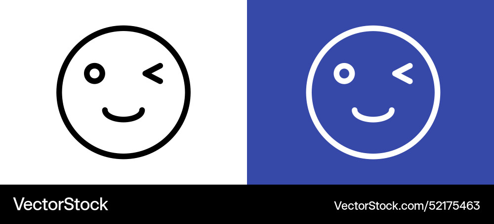 Winking eye logo sign set outline Royalty Free Vector Image