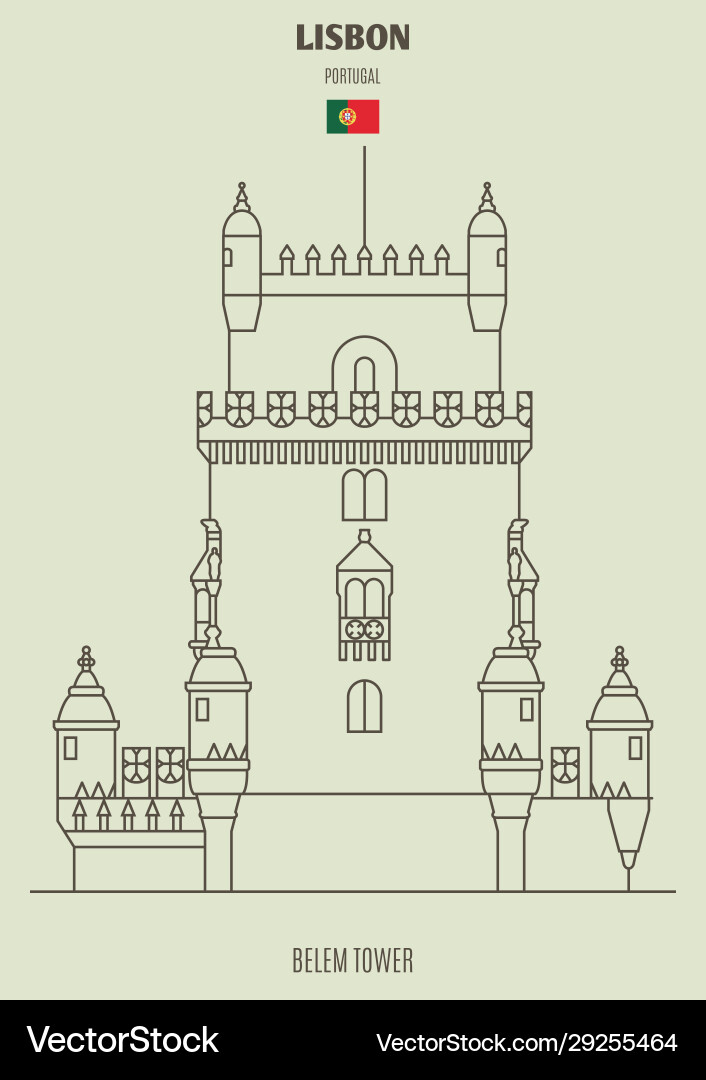 Belem tower in lisbon portugal Royalty Free Vector Image