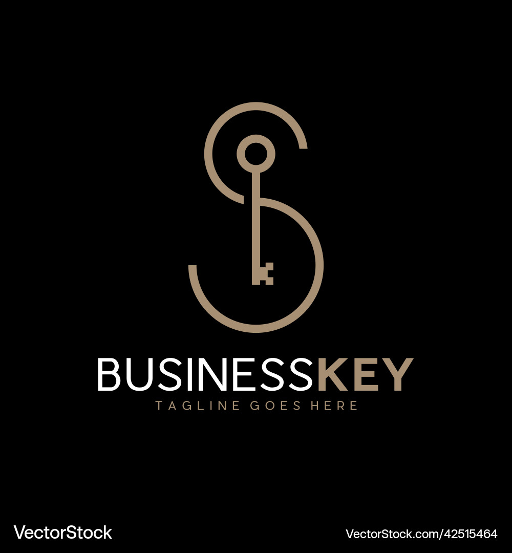 Business key logo with letter sk Royalty Free Vector Image
