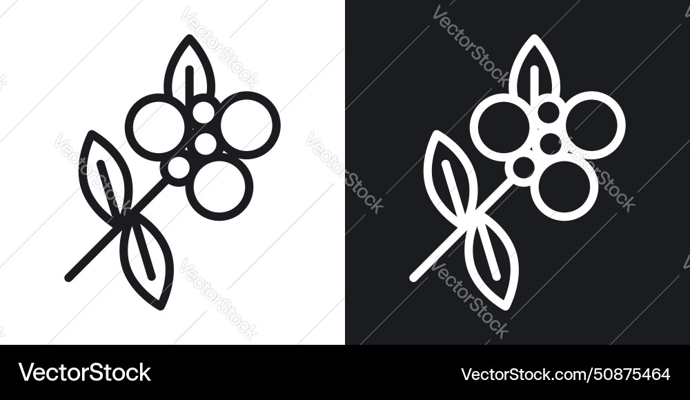 Coffee plant icon set organic coffee bean leaf Vector Image