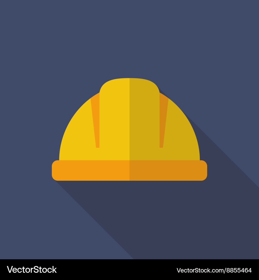Construction helmet flat icon Royalty Free Vector Image