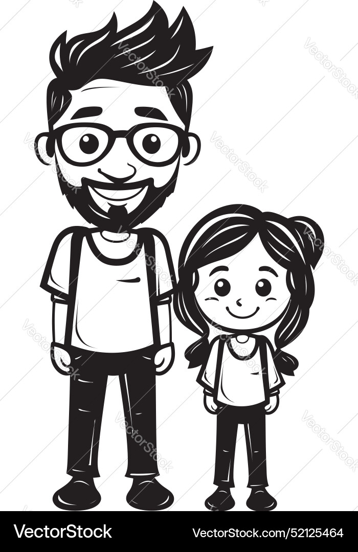 Daddys little helper father daughter emblem Vector Image