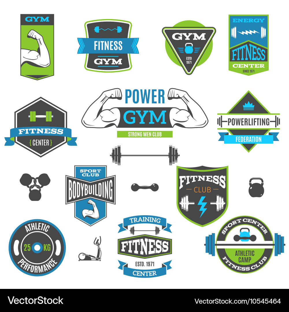 Fitness & Sport Labels Collection Royalty Free Vector