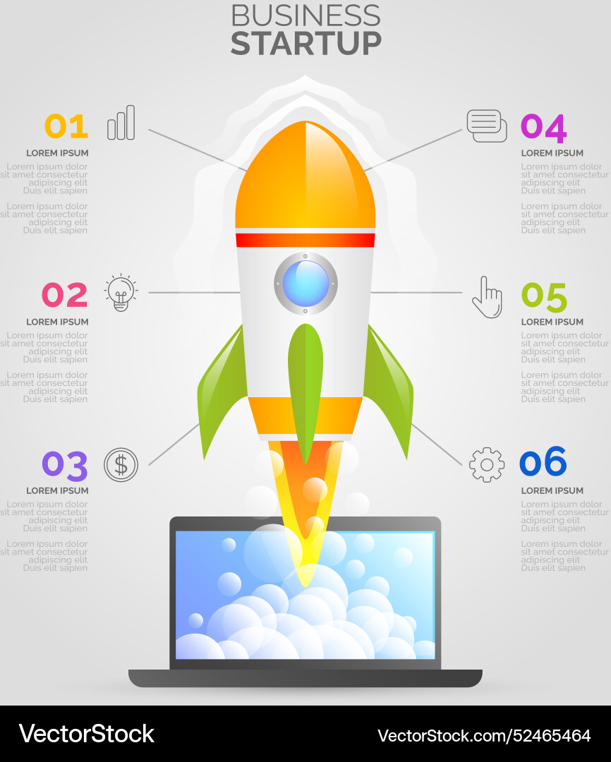 Gradient startup infographic Royalty Free Vector Image