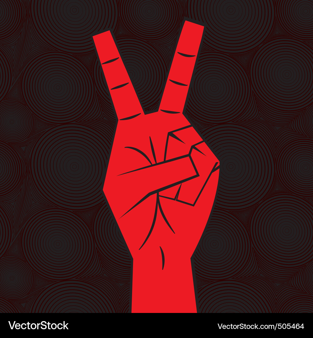 Hand victory sign Royalty Free Vector Image - VectorStock