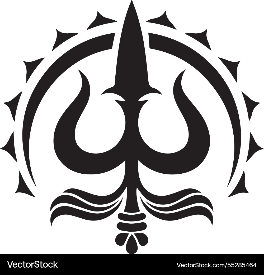 Hindu trishul silhouette Royalty Free Vector Image