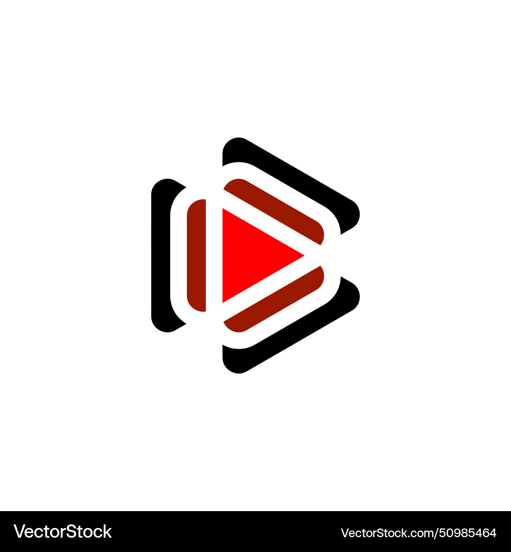 Media play logo button icon Royalty Free Vector Image