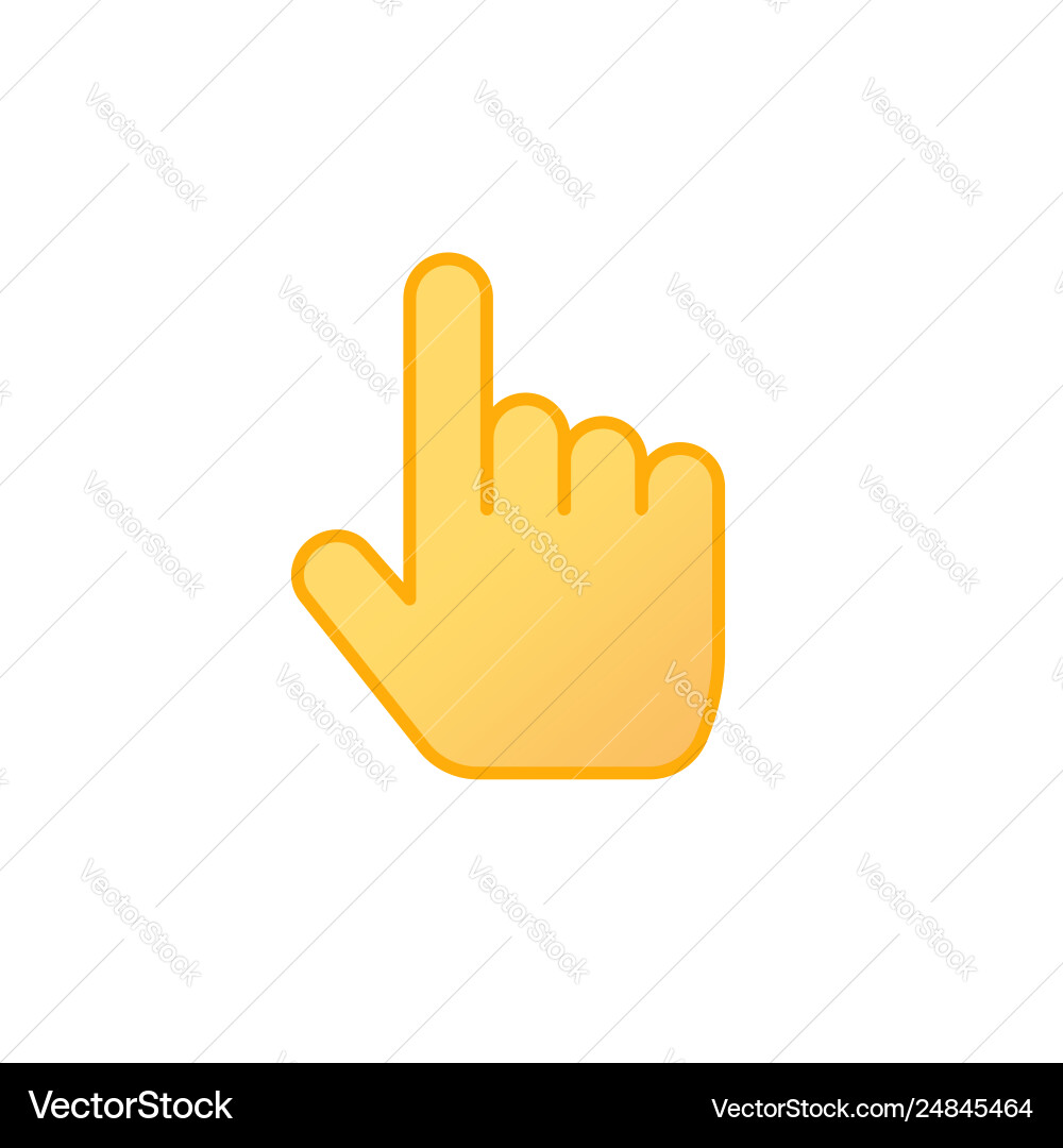 Pointer finger icon flat cartoon line Royalty Free Vector