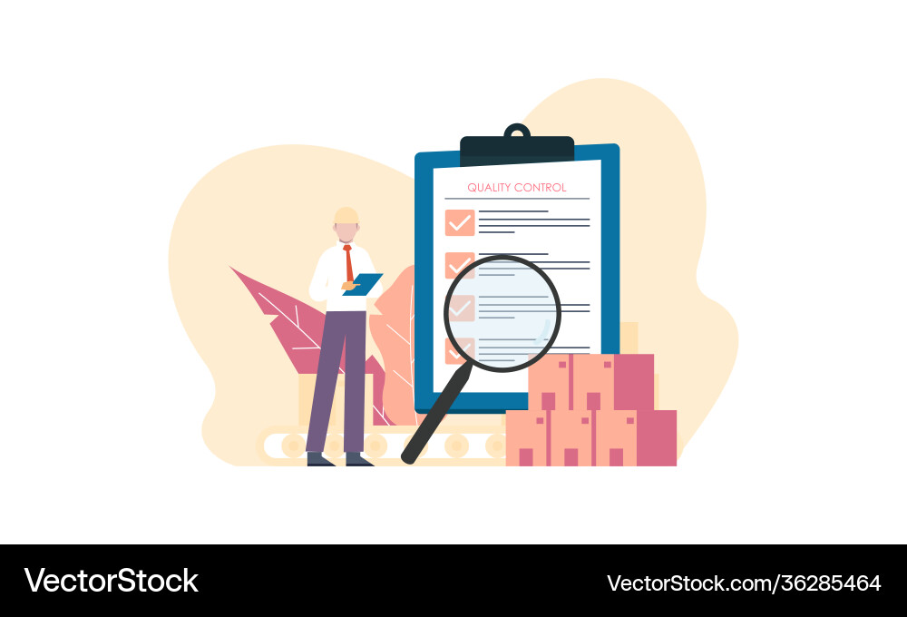 Quality Control & Assurance Concepts Vector Image