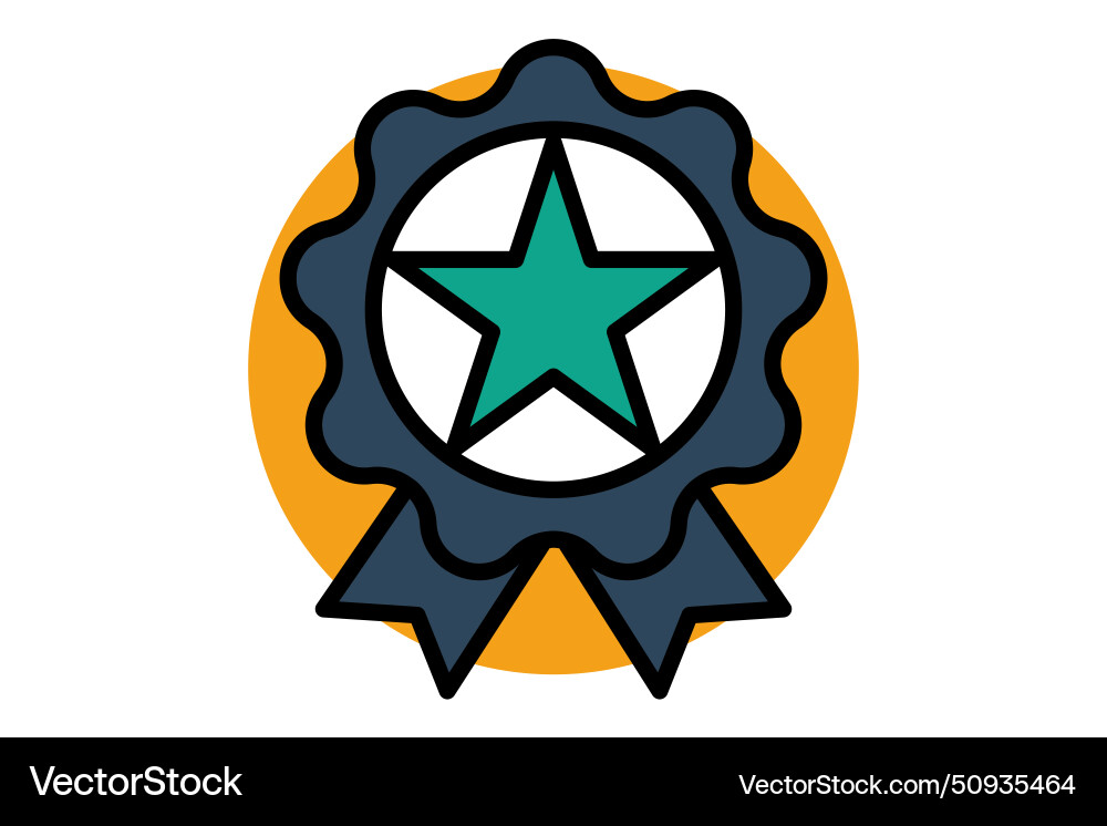 Ranking icon medal with star in circle Royalty Free Vector