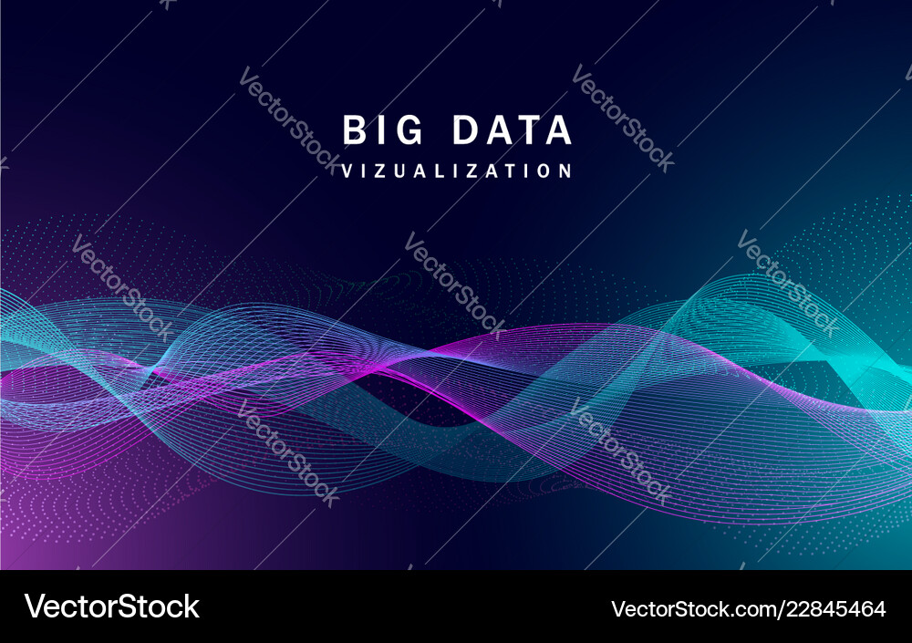 Visualisierung Big Data Banner realistischen Stil Vektorbild