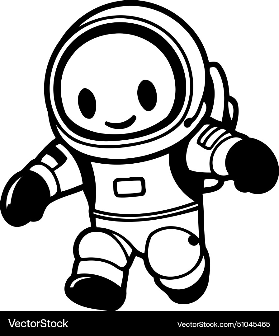 Astronaut character design cute cartoon spaceman Vector Image