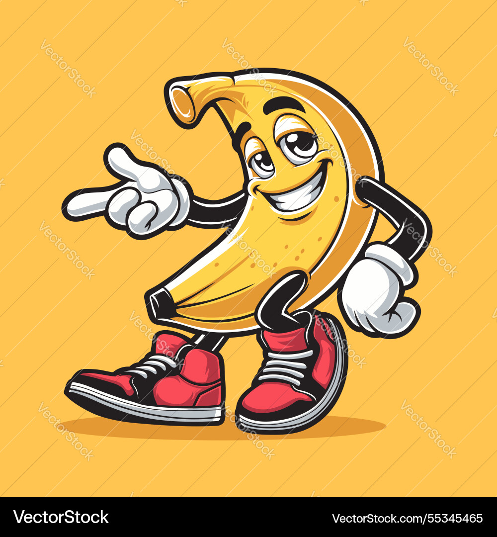 Banana mascot Royalty Free Vector Image - VectorStock