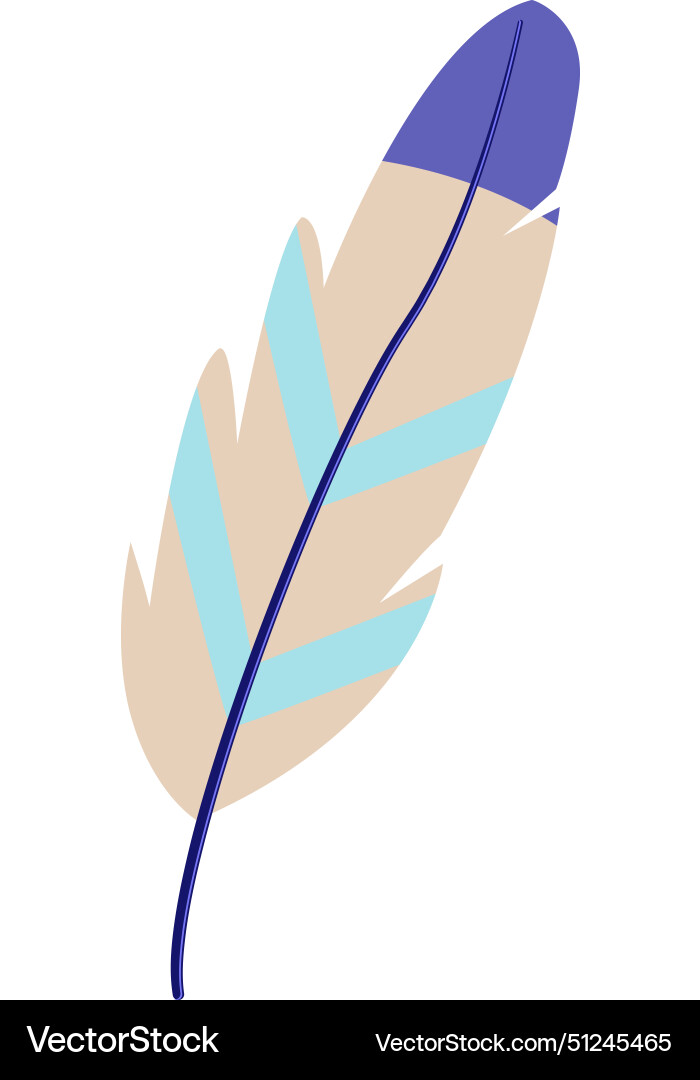 Blue feather exotic bird cartoon Royalty Free Vector Image